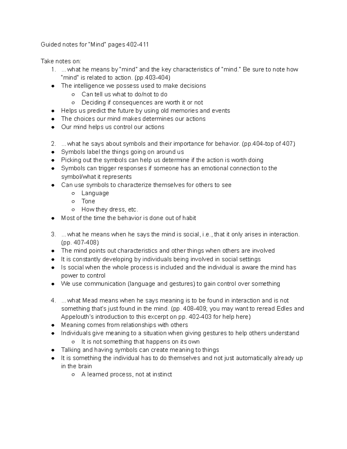Guided notes pg402-411 - Guided notes for “Mind” pages 402- Take notes ...