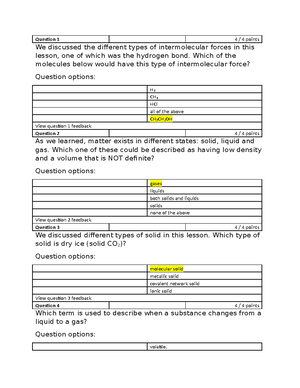 Chem133 Lesson 7 Quiz - Question 1 4 / 4 points At constant temperature ...