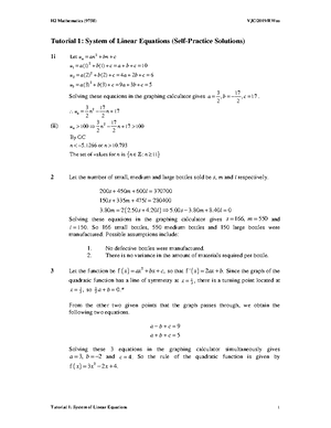 01 Linear Eqn Lecture Notes Complete - Chapter 1: System of Linear ...