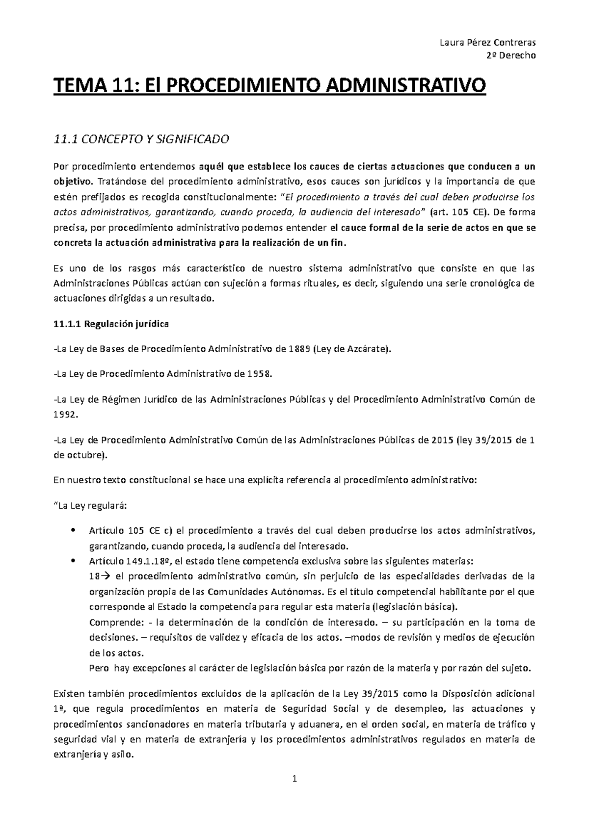 TEMA 11 Administrativo - 2º Derecho TEMA 11: El PROCEDIMIENTO ...