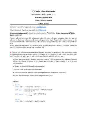 [Solved] Assume for a given processor the CPI of arithmetic instructions - Computer Architecture ...