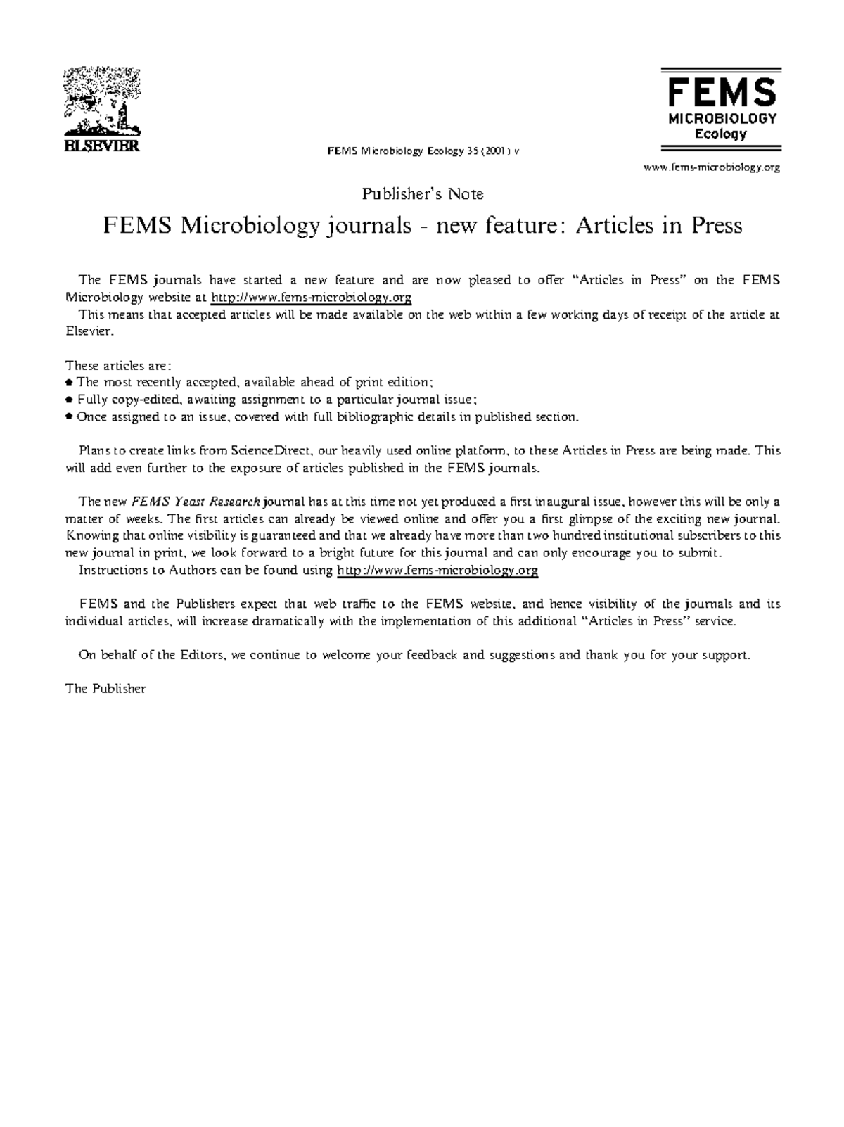 Sample/practice exam, questions - Publisher's Note FEMS Microbiology ...