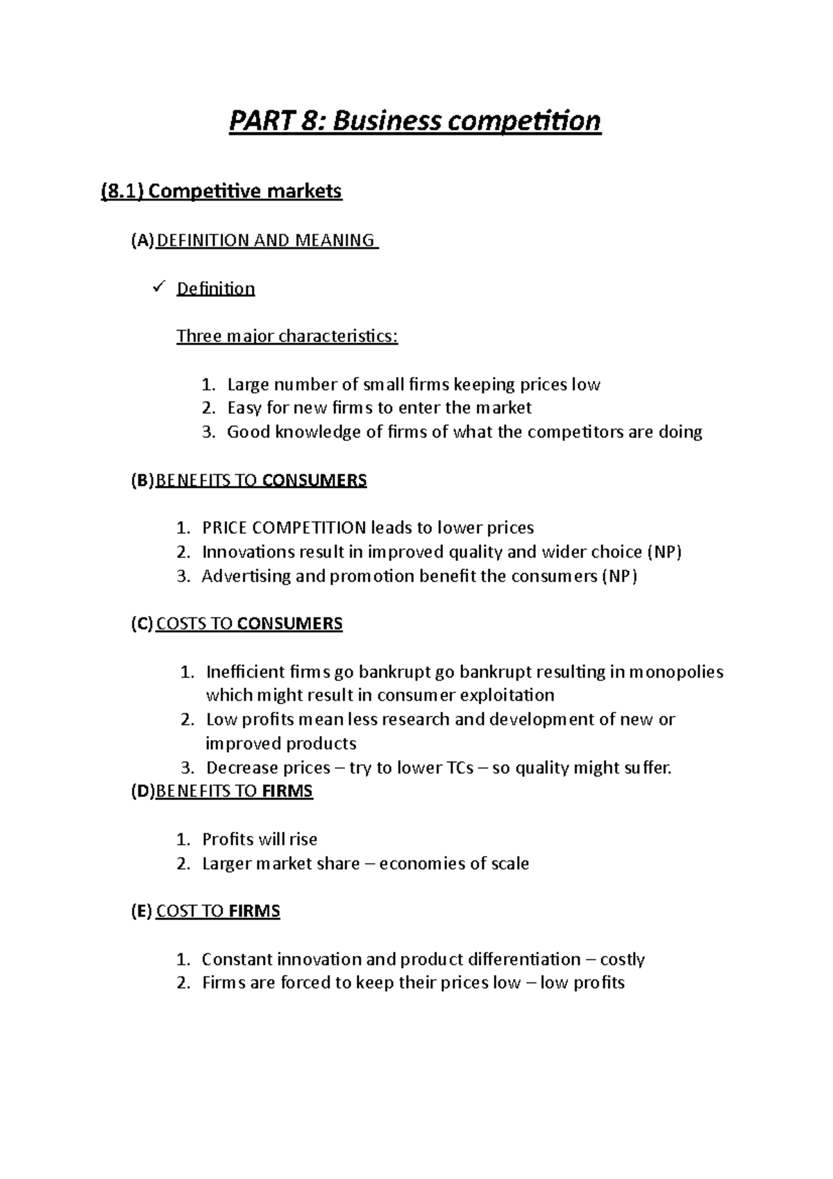 Part 8 - part 8 summary on general principles - PART 8: Business ...