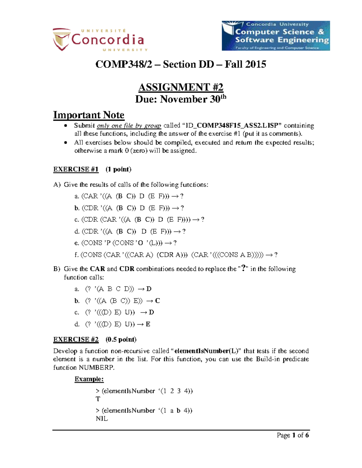 Seminar assignments - Assignment 2 - Section DD Fall 2015 ASSIGNMENT Due: November 30th ...