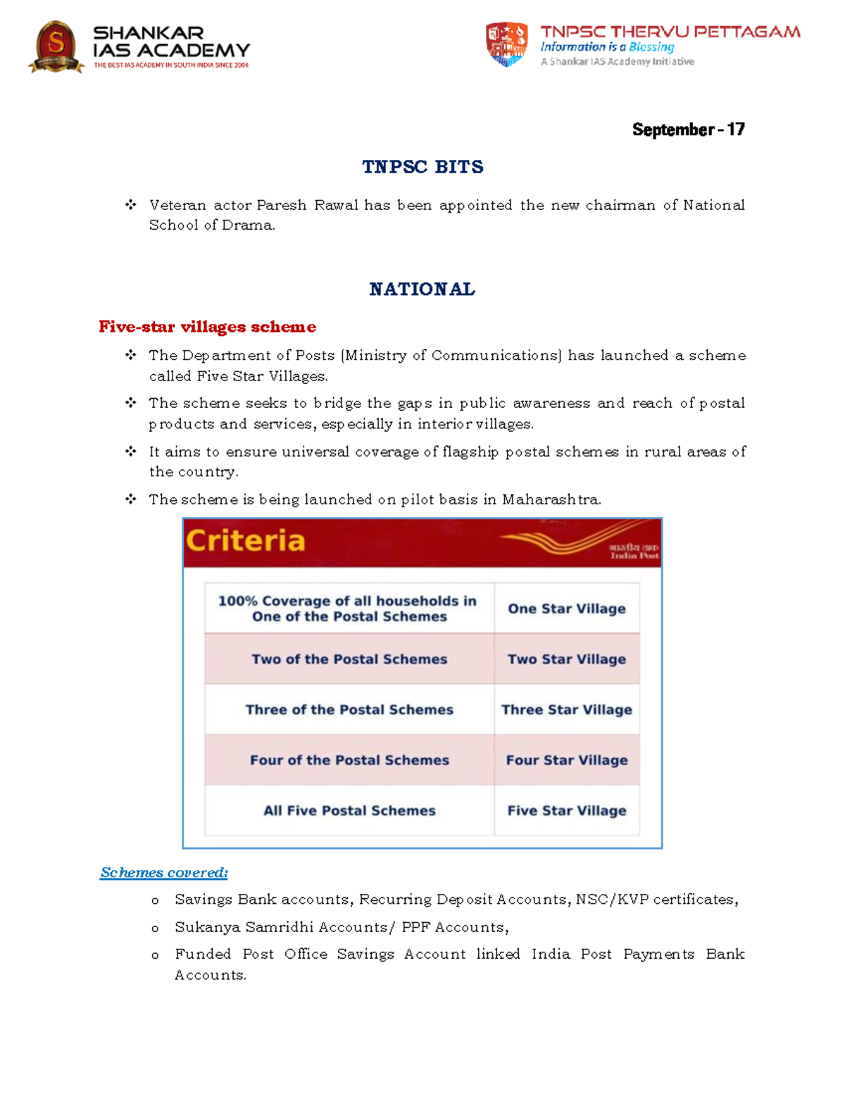 Sep 17 - English [Current Afairs for the month September-2020 ...