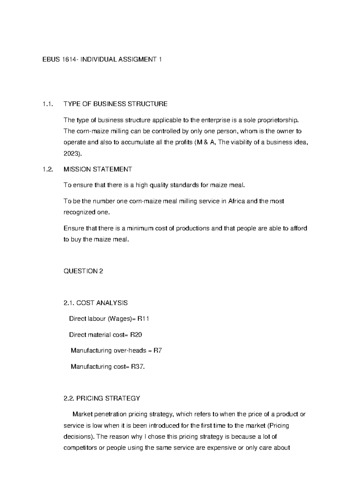 EBUS 1614- INDIVIDUAL ASSIGNMENT 1- 2024 - EBUS 1614- INDIVIDUAL ...
