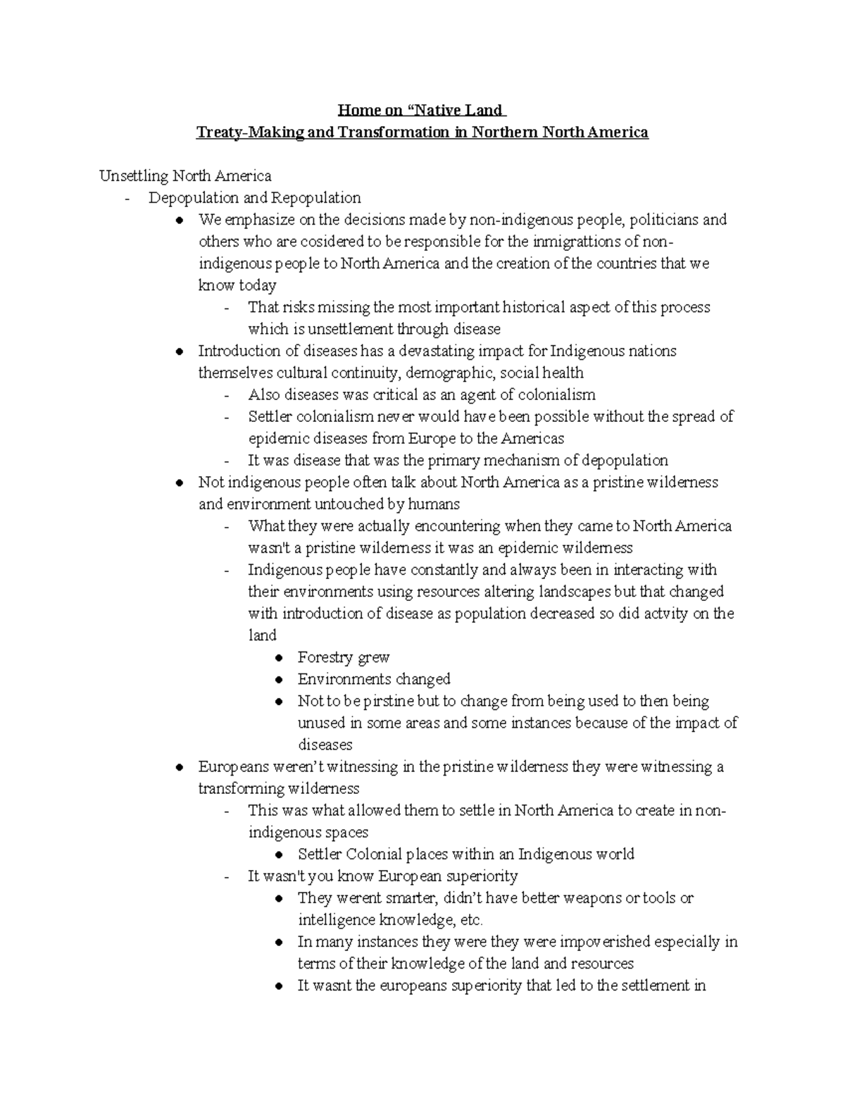 CNST 1131: Week 9 Notes - Home on “Native Land Treaty-Making and ...