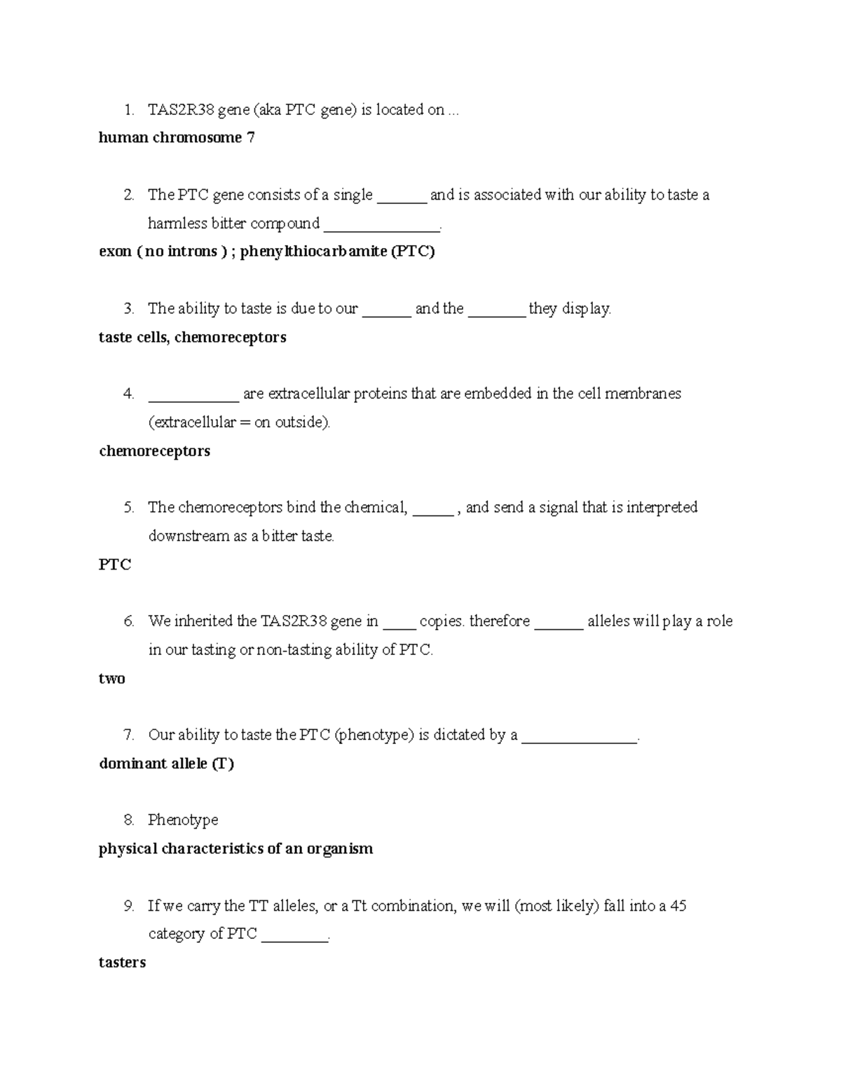 (1) LAB 5 quiz PTC, Restriction Analysis and Gel Electrophoresis ...