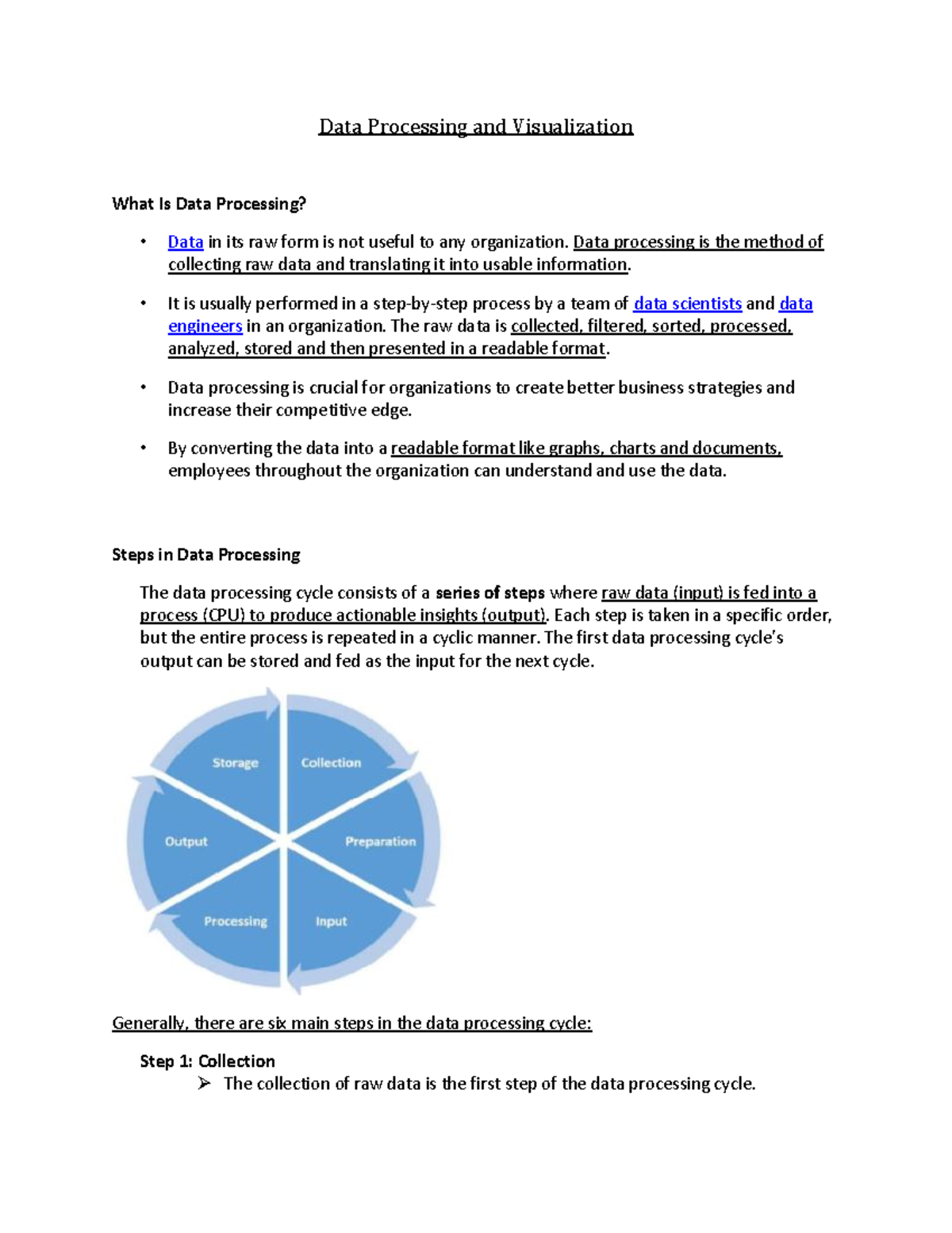 24 Data Visualization Data Processing And Visualization What Is Data Processing Data In Its