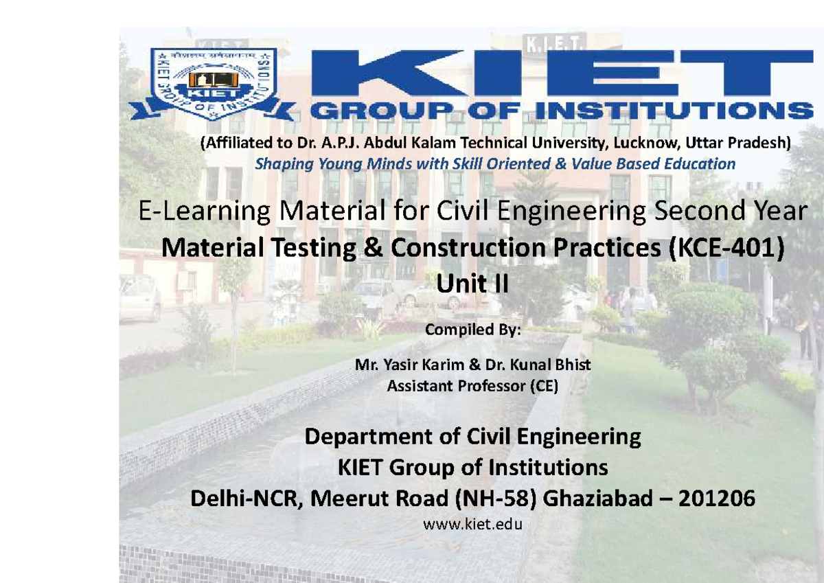 MT&CP UNIT II - notes - E-Learning Material for Civil Engineering ...
