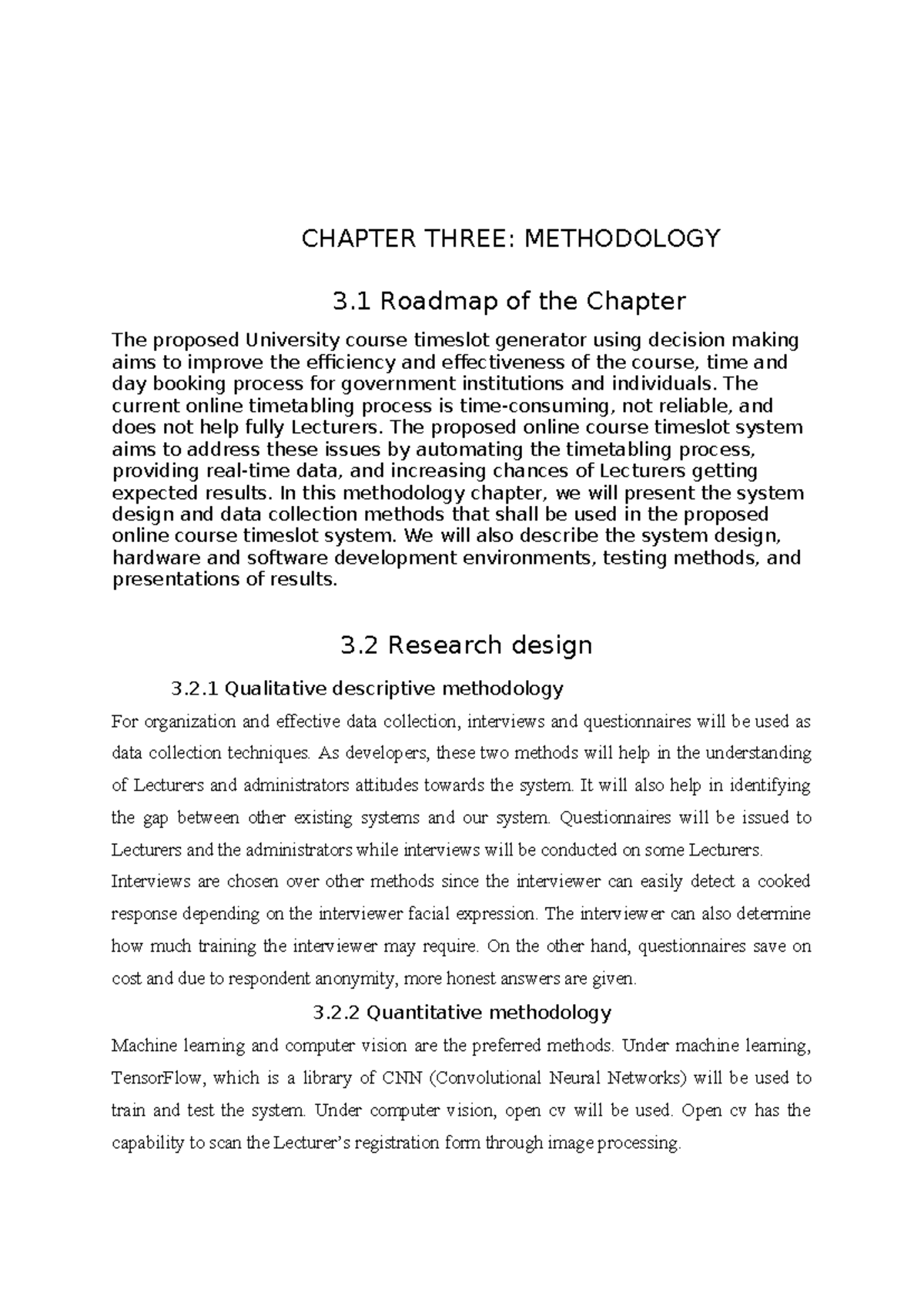 Chapter Three,,final - Notes - CHAPTER THREE: METHODOLOGY 3 Roadmap of ...