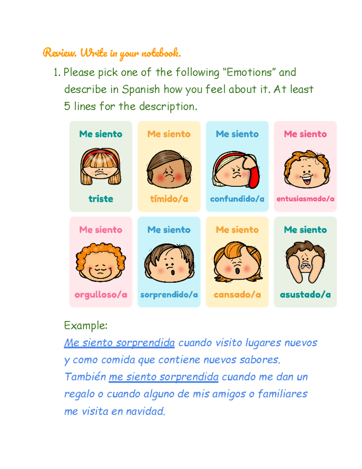 Review Spanish II - 6y7y7uh - Revie. Writ i you noteboo. 1. Please pick ...