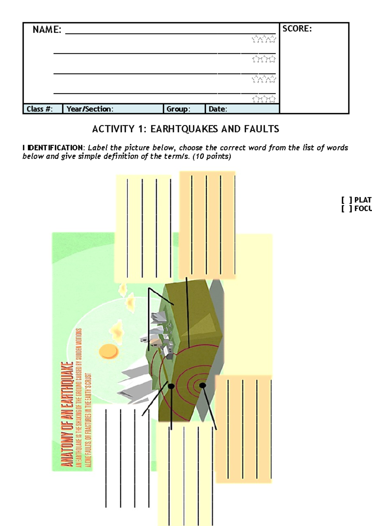 Rinhs science 8 2nd activity 1 earthquakes and faults - Forensic ...
