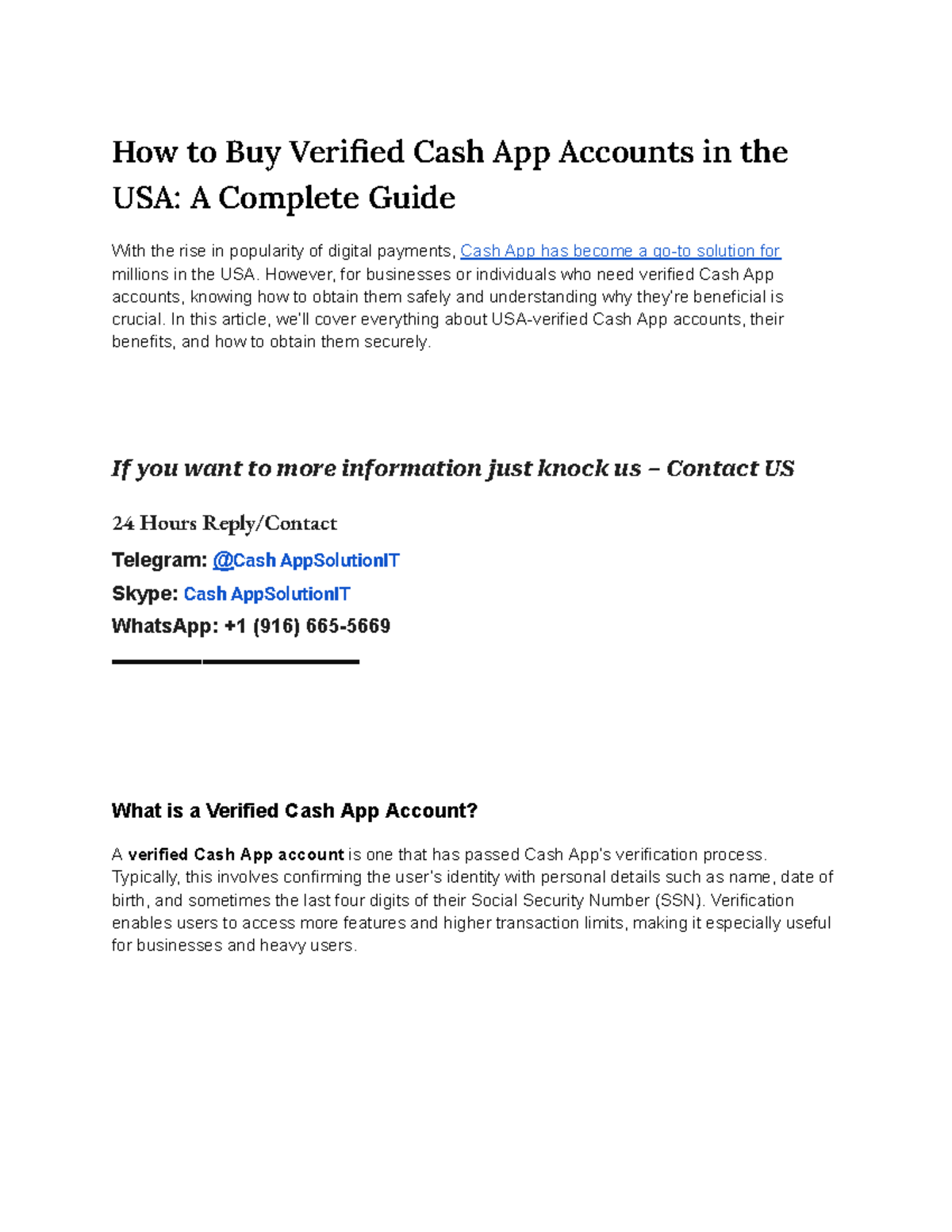 How to Buy Verified Cash App Accounts in the USA A Complete Guide ...