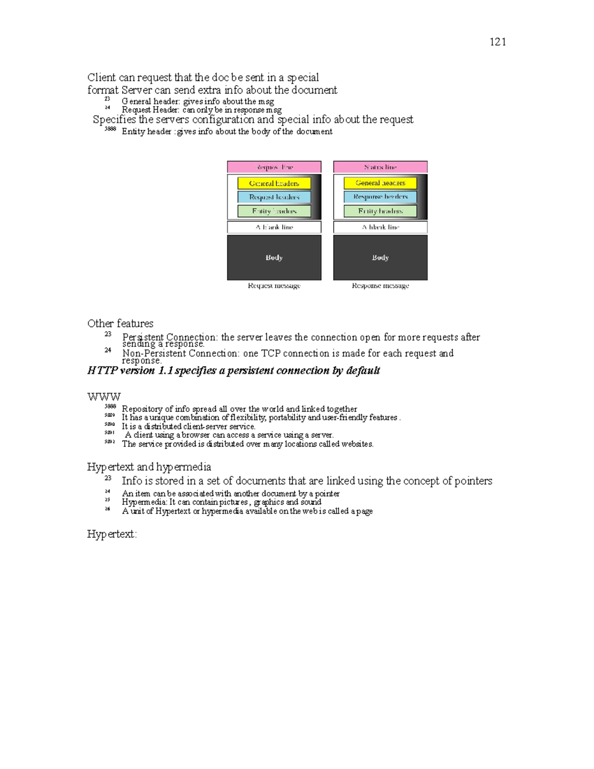 Computer Networks (32) - Client can request that the doc be sent in a ...
