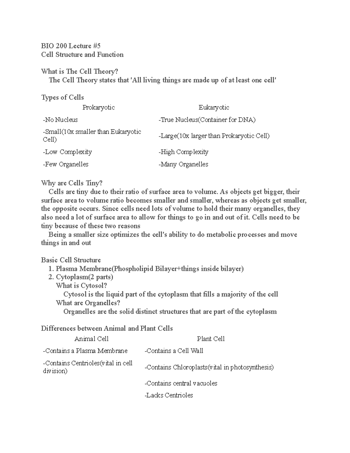 BIO 200 Lecture #5 - These are notes from a Foundations of Biology I ...