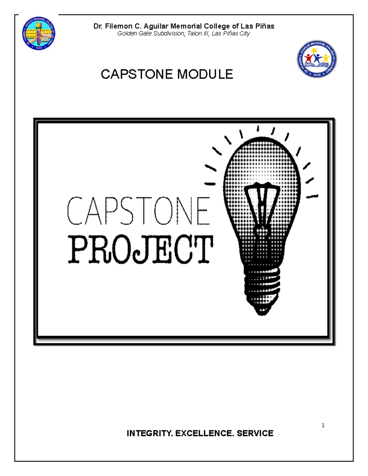 Capstone Module 1 Final - Golden Gate Subdivision, Talon III, Las Piñas ...