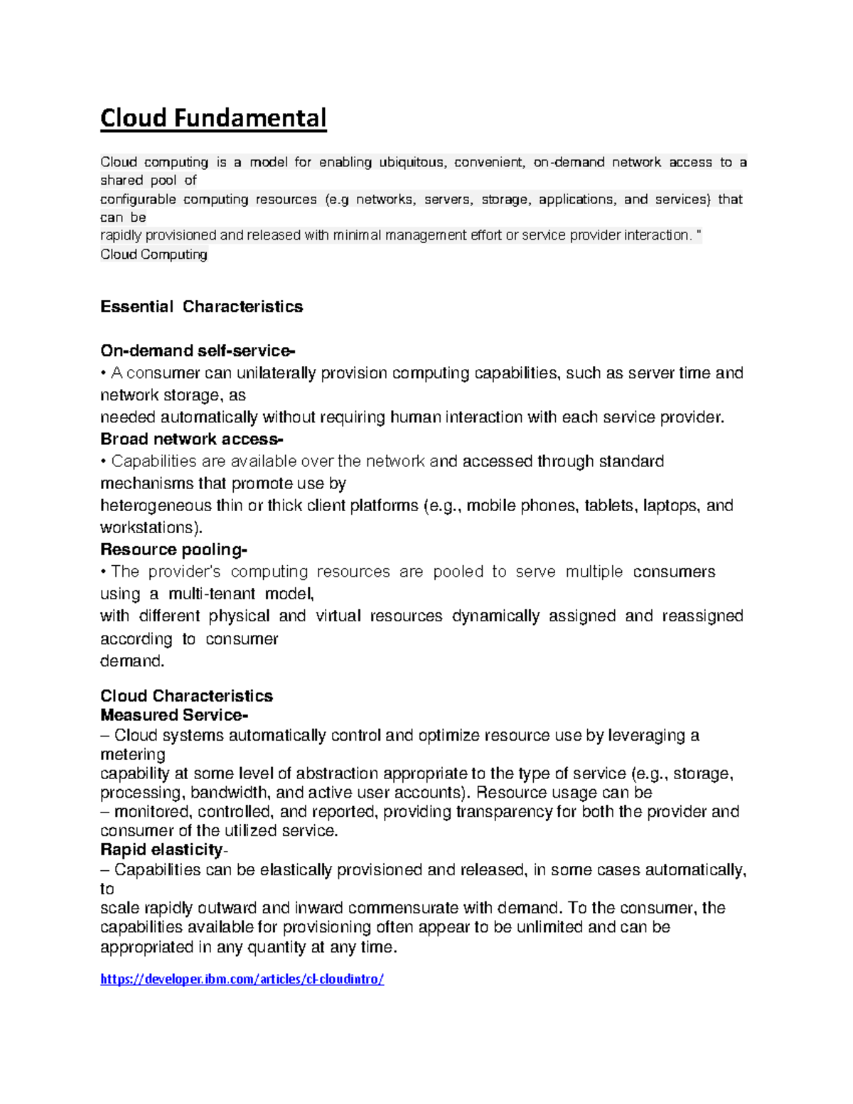 Cloud - Organizer - Cloud Fundamental Cloud computing is a model for enabling ubiquitous, - Studocu