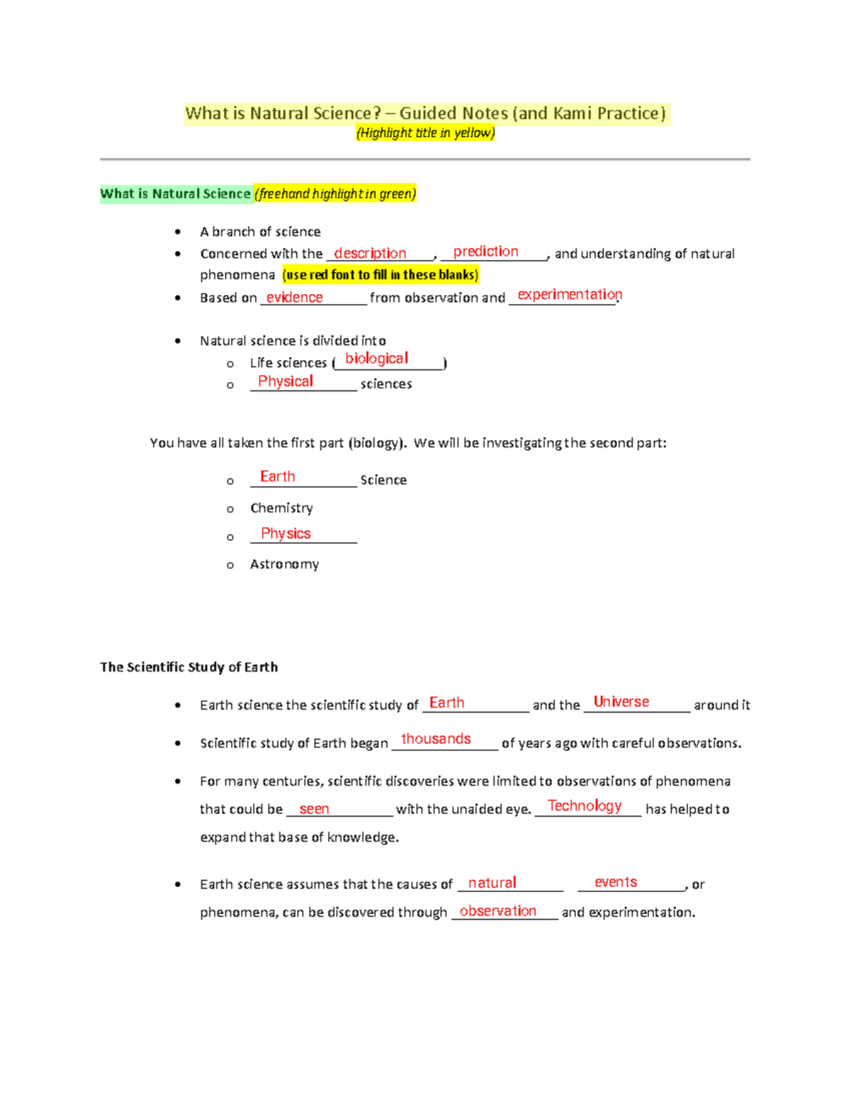 Kaden Cryer - What is Natural Science - guided notes - What is Natural ...