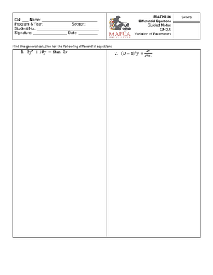 Introduction to Differential Equation Problem Set and Examples ...