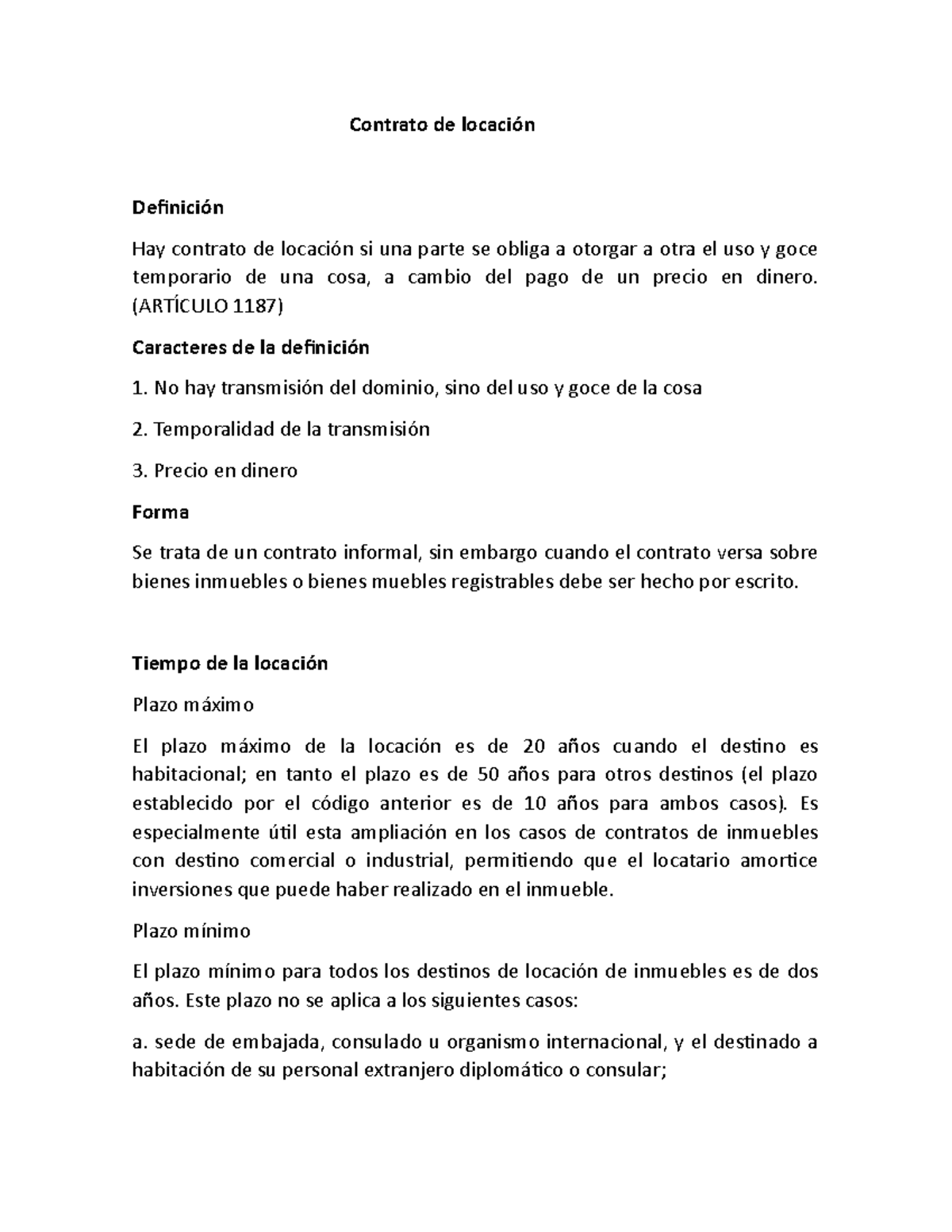 Contrato de Locación - Contrato de locación Definición Hay contrato de ...
