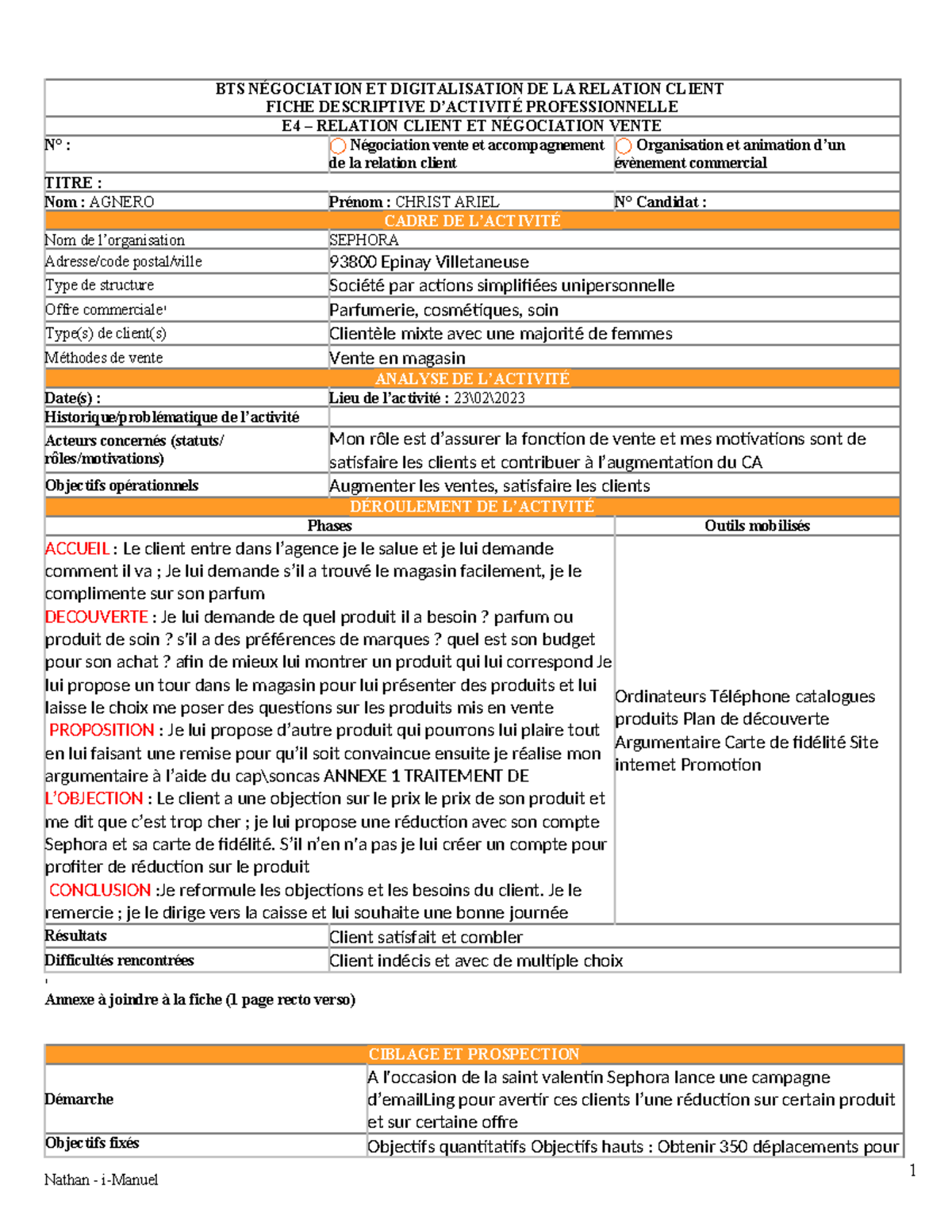 Outils complementaires-Presentation de lépreuve E4 du BTS NDRC-01-2 - BTS NÉGOCIATION ET - Studocu