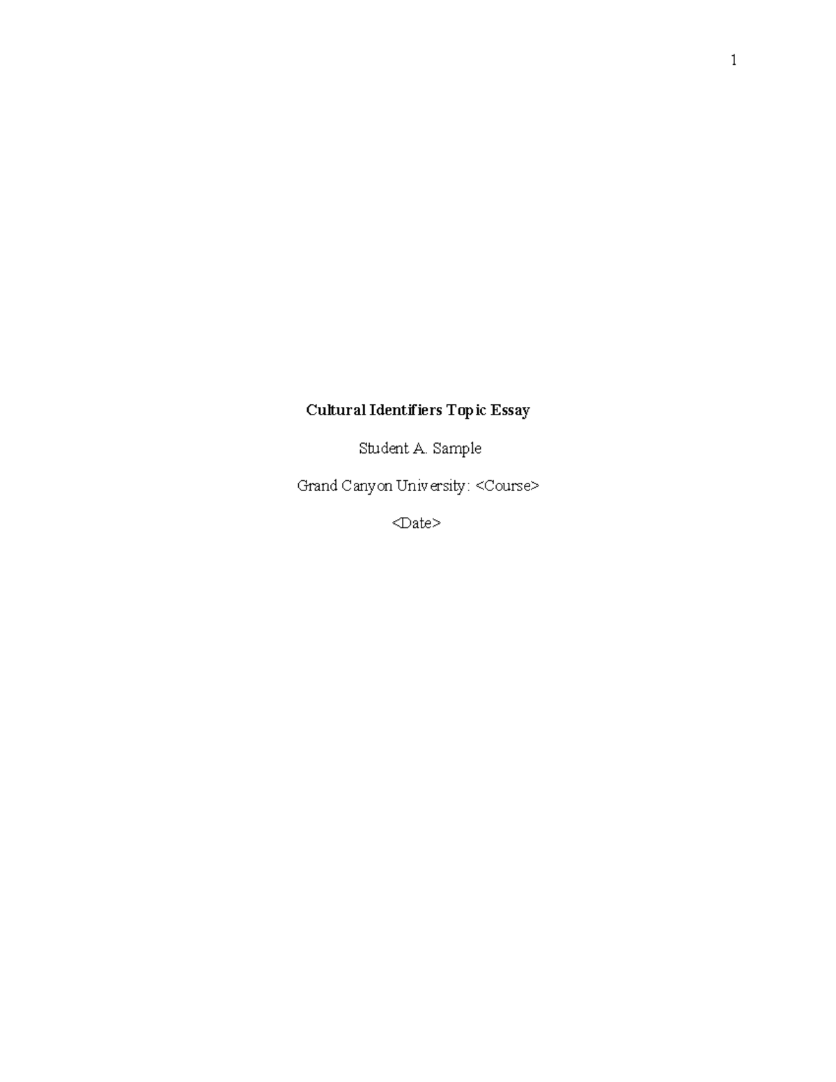 EDU 330 Topic 2 Template - Cultural Identifiers Topic Essay Student A ...