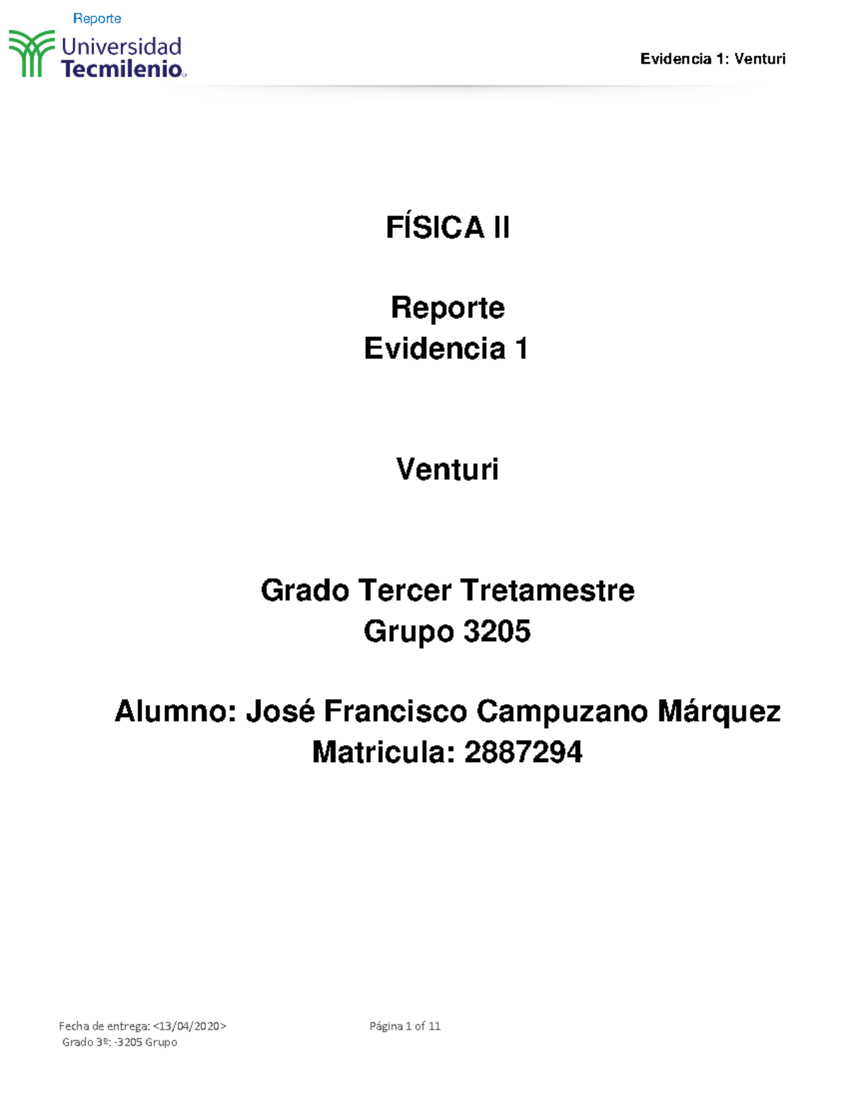 Evidencia Fisica 2 Francisco Campuzano - Warning: TT: undefined function: 32 Warning: TT ...