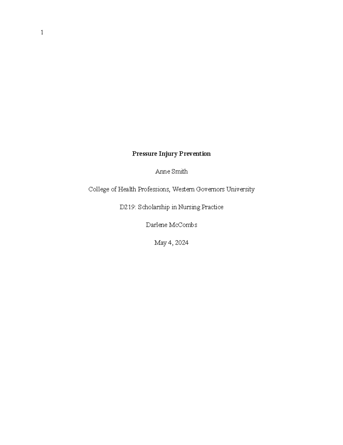 D219 copy docx - TASK for d219 - Pressure Injury Prevention Anne Smith ...