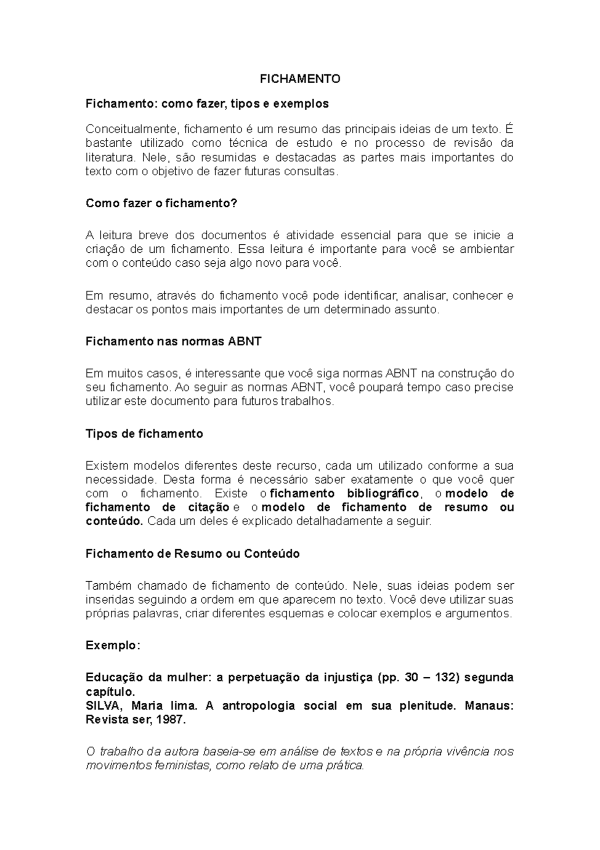 Fichamento Como Fazer Tipos Modelos E Exemplos Pronto - vrogue.co