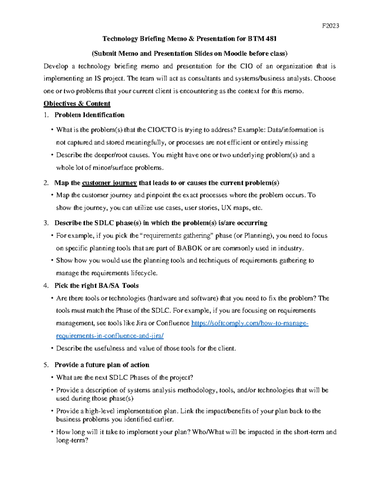 Tech Brief Memo Presentation F23 - F Technology Briefing Memo ...