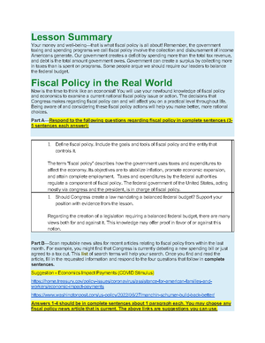 03.03 Fiscal Policy - Fiscal Policy in the Real World Now is the time ...