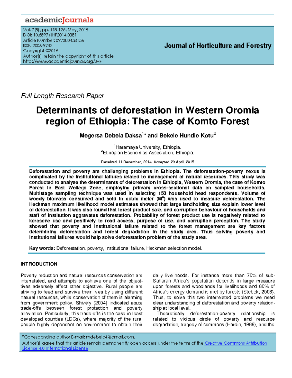 6 - tyyyyyyyyyyyyyy - Vol. 7(5), pp. 118-126, May, 2015 DOI: 10/JHF2014 ...
