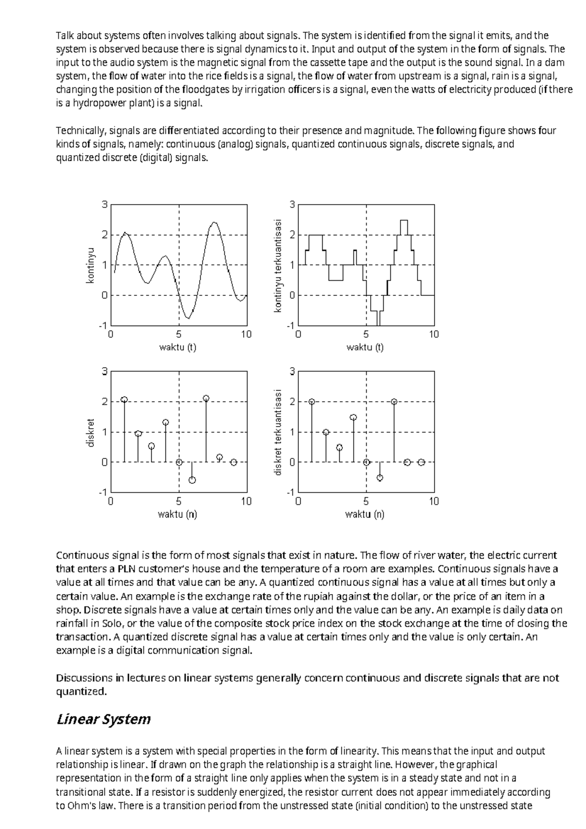 Mathematics Linear-11 - Talk about systems often involves talking about ...