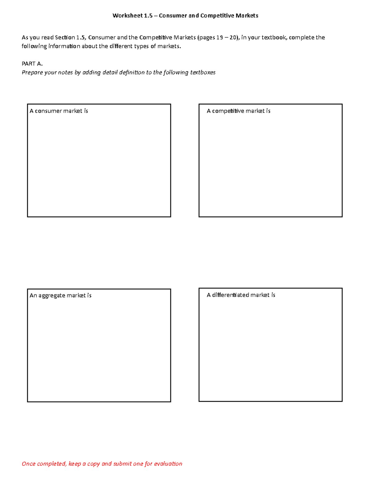 6 Worksheet 1 - Comprehensive notes - Worksheet 1 – Consumer and ...