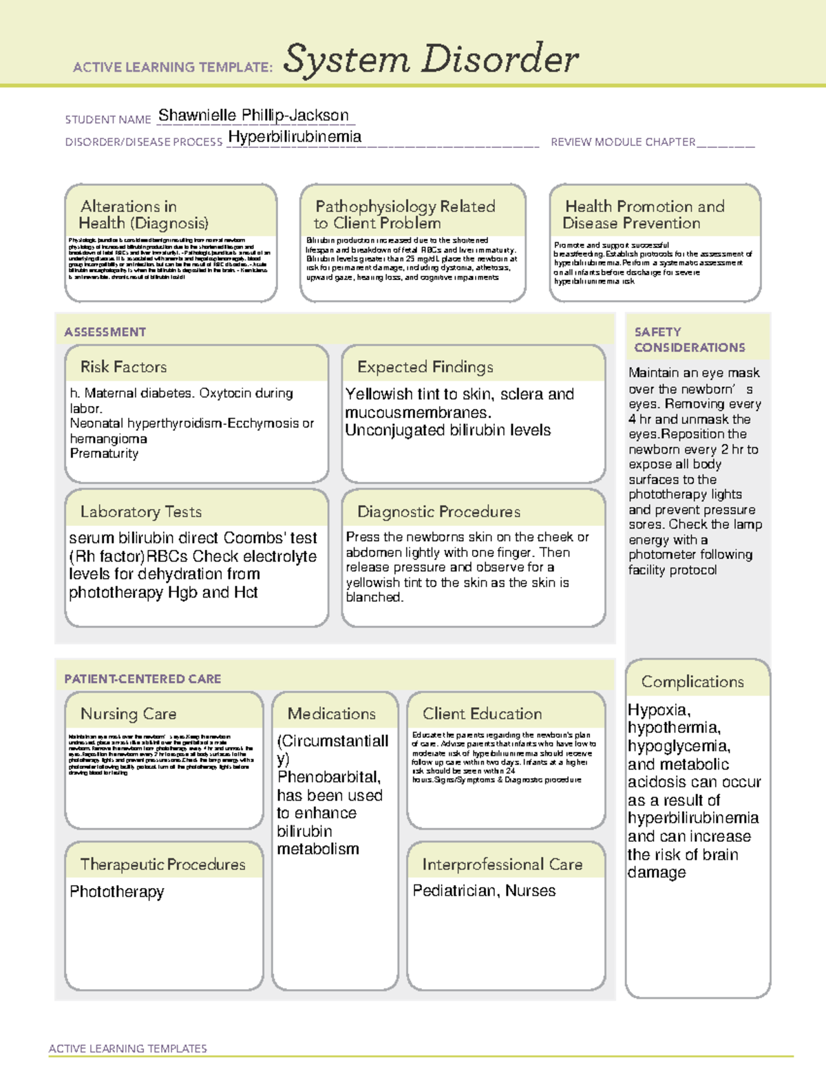 System disorder restricted template 3 - ACTIVE LEARNING TEMPLATES ...