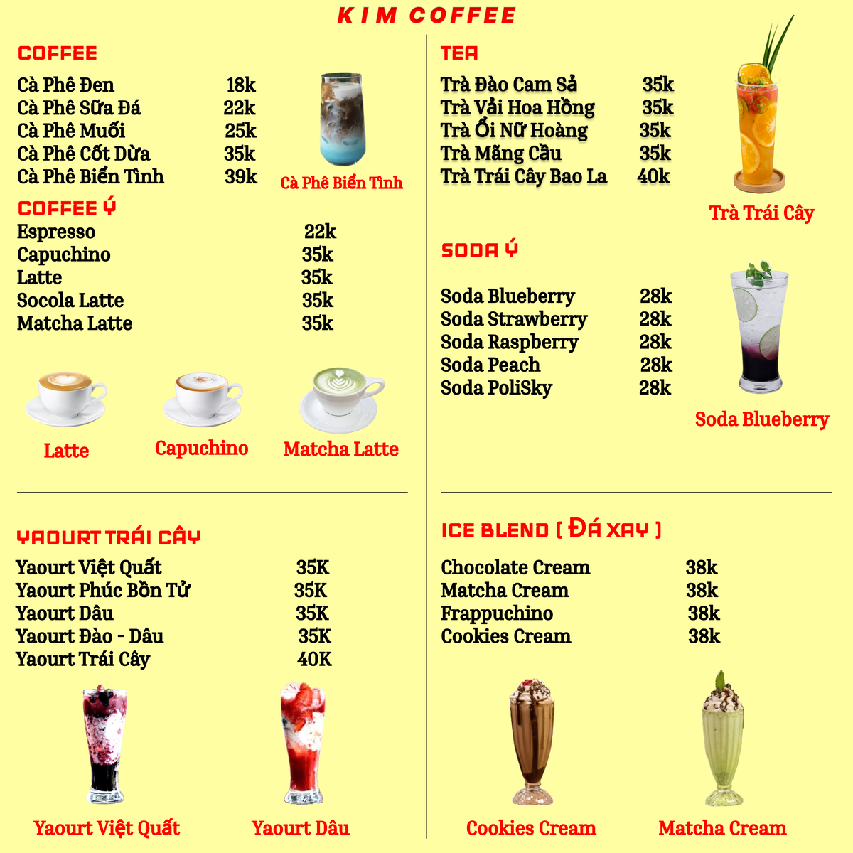 Coffee kim - dsdsafaf - COFFEE COFFEE Ý Espresso 22k Capuchino 35k ...