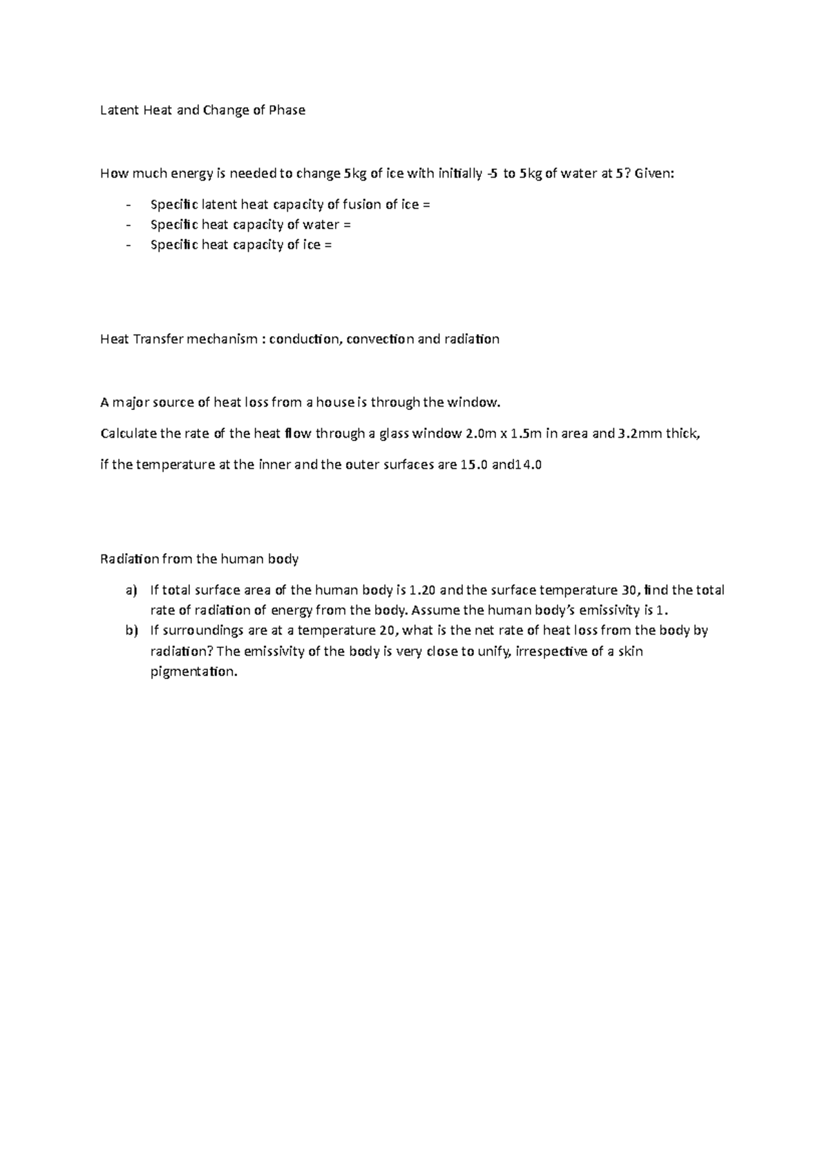 Latent Heat and Change of Phase CHM258 - Latent Heat and Change of ...