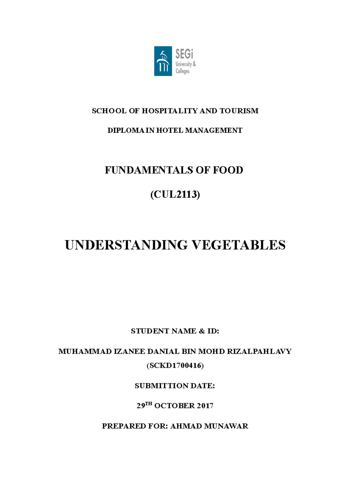 Understanding vegetables, it includes the type of vegetable ...