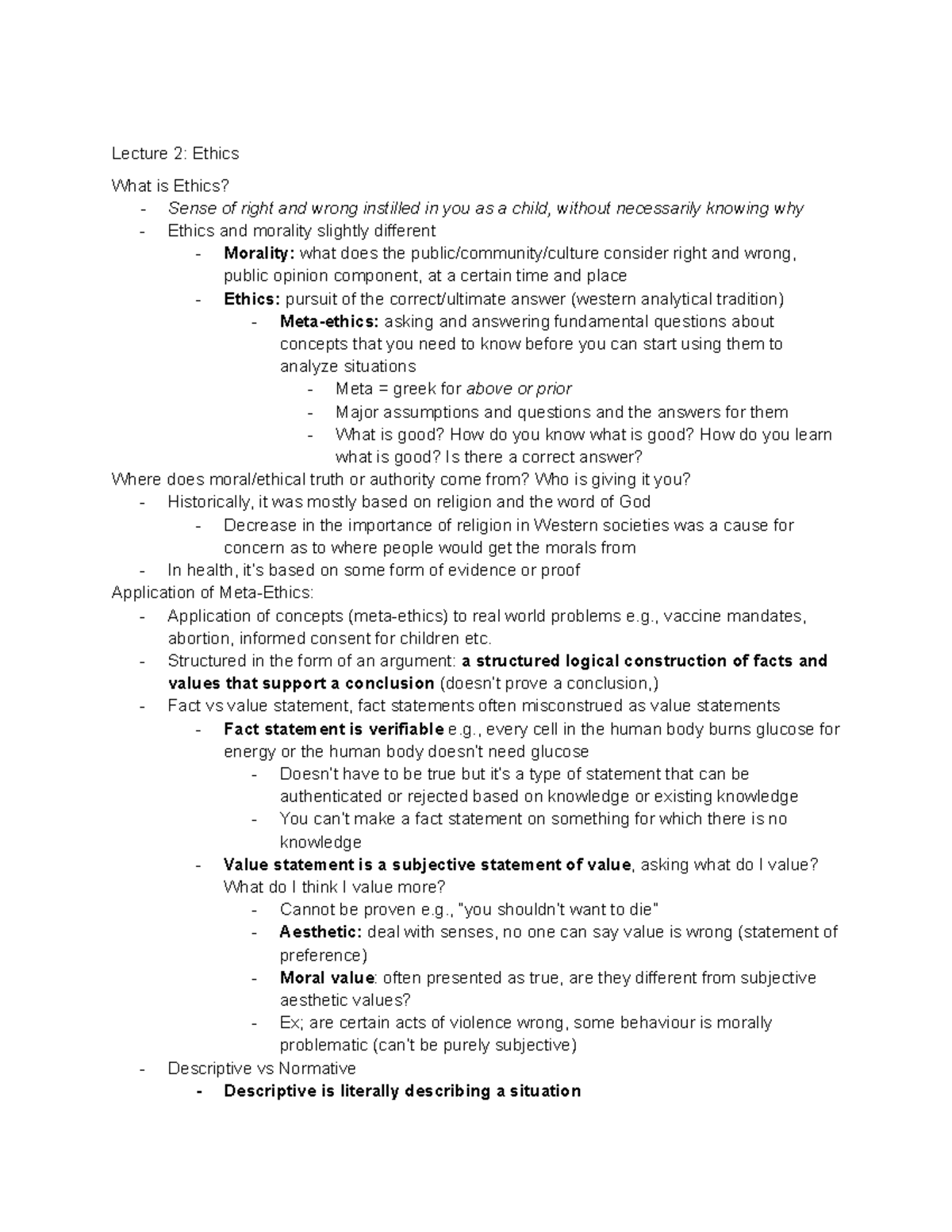 Lecture 2 Ethics Lecture 2 Ethics What Is Ethics Sense Of Right
