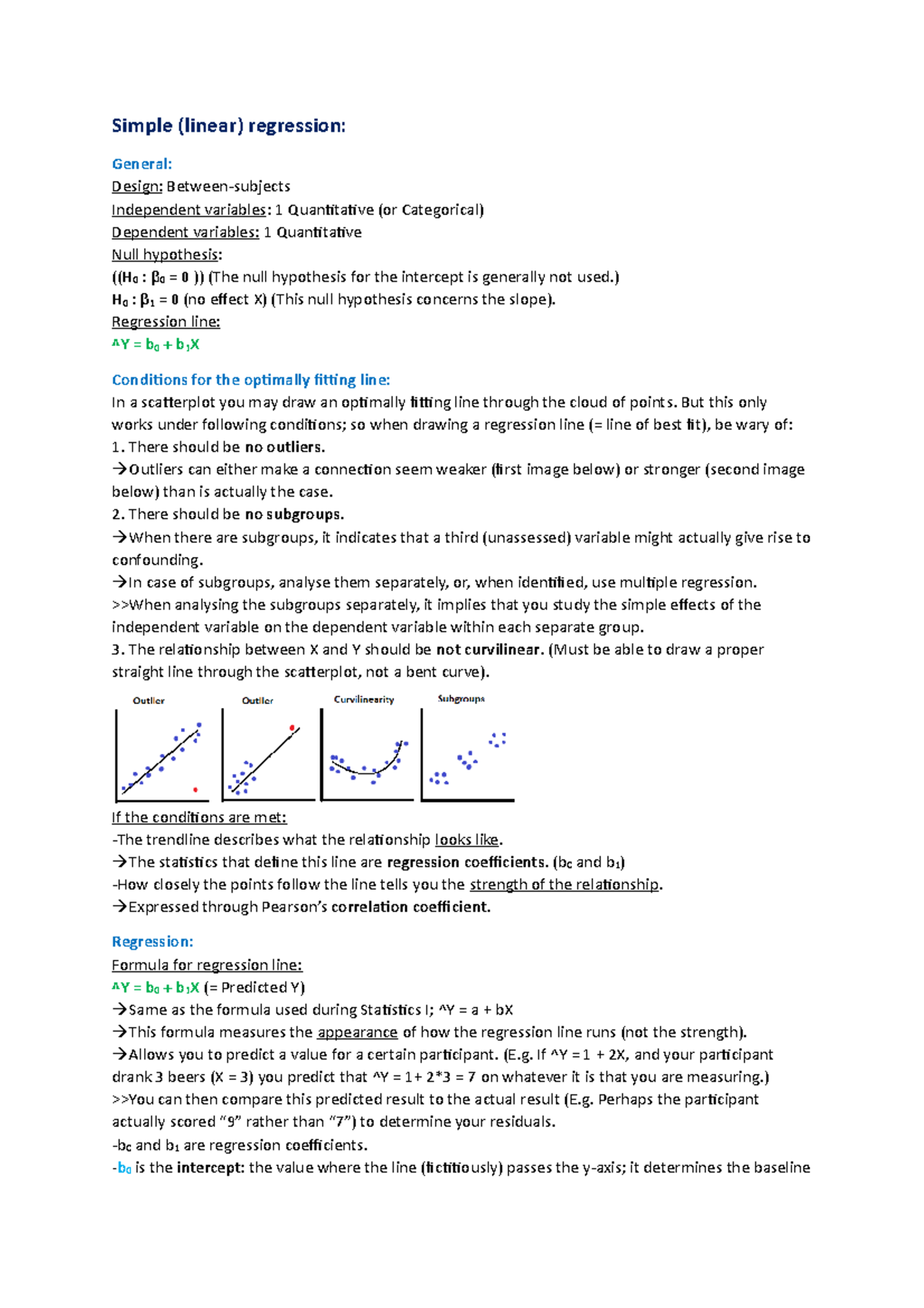 Task 3 Unbalanced designs regression and Ancova summary - Simple ...