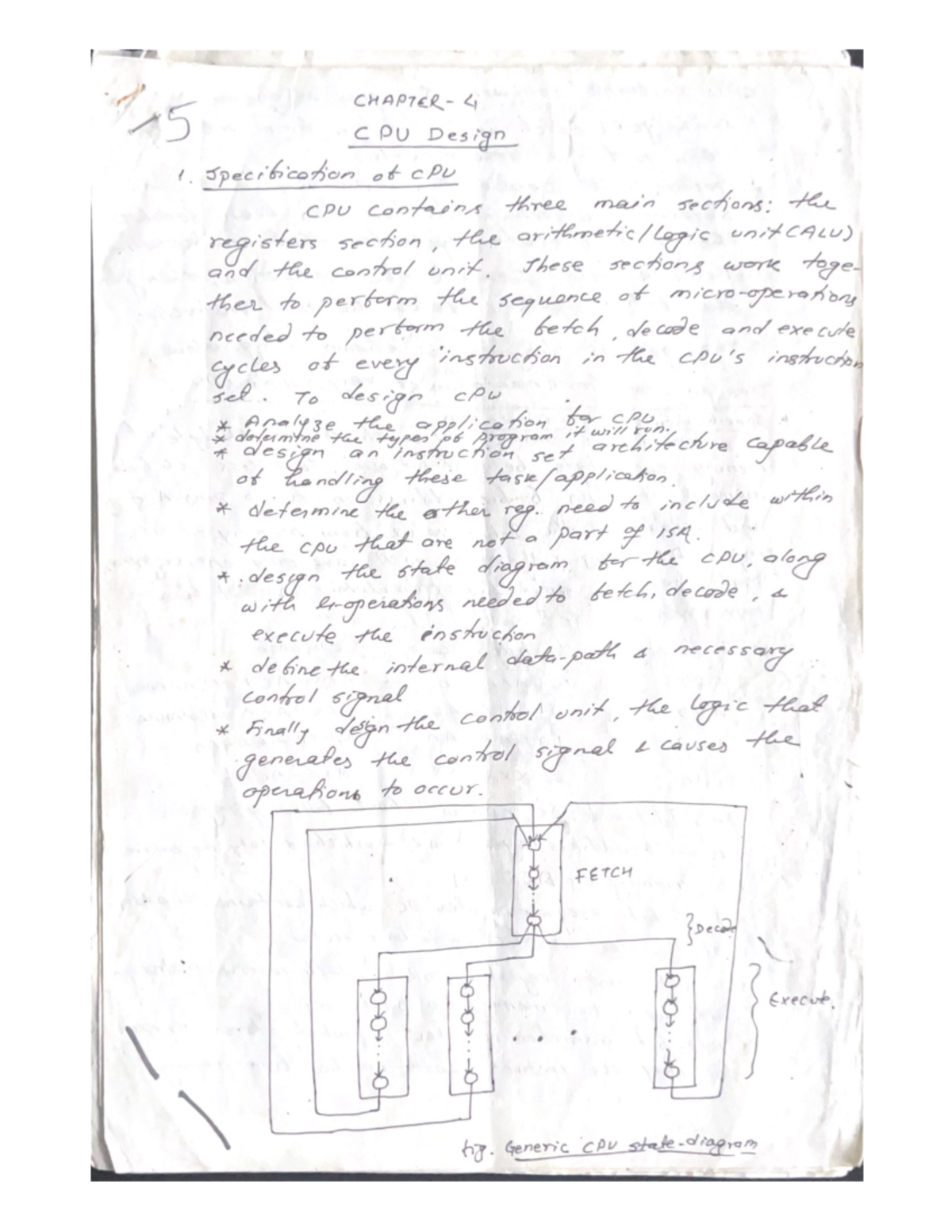 Control-signal - CPU Design - CHAPTER 4 5 CPU Design 1. specification ...