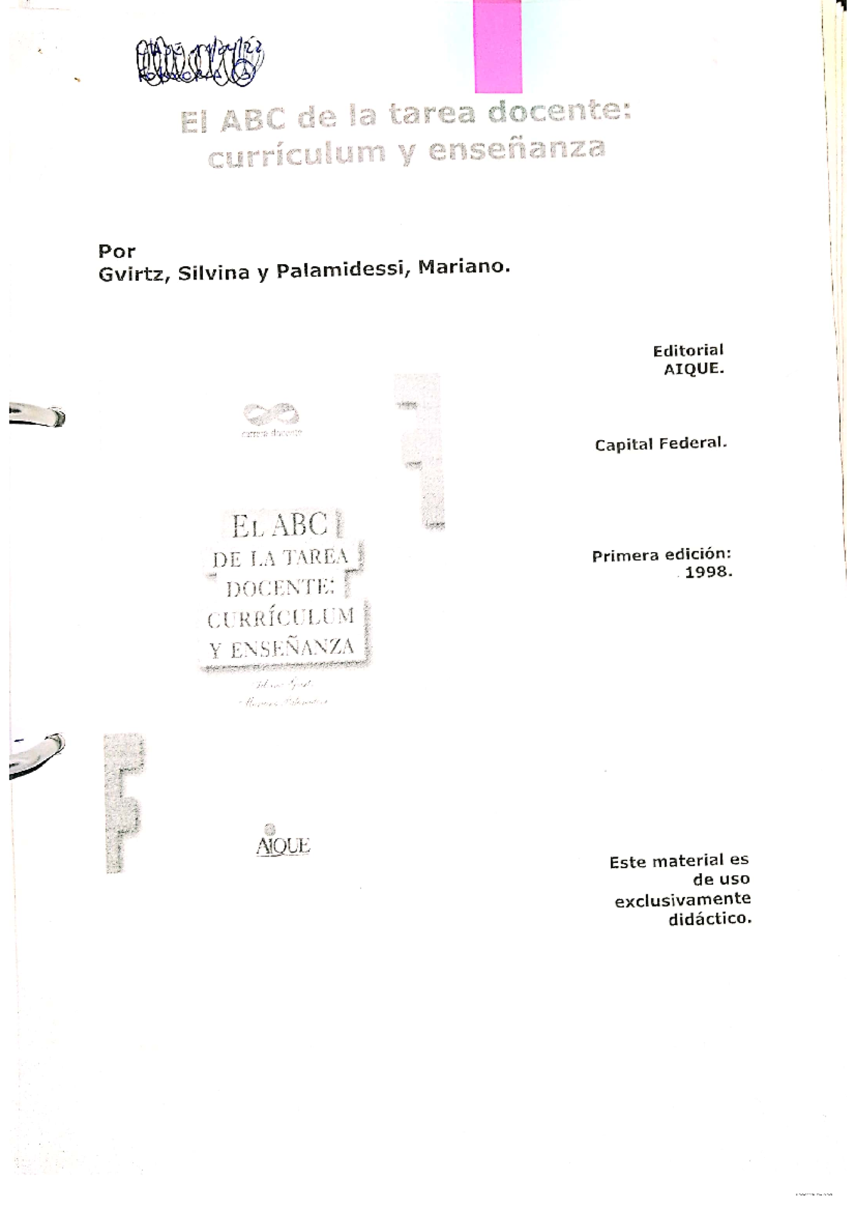 El abc de la tarea docente - didáctica - Studocu