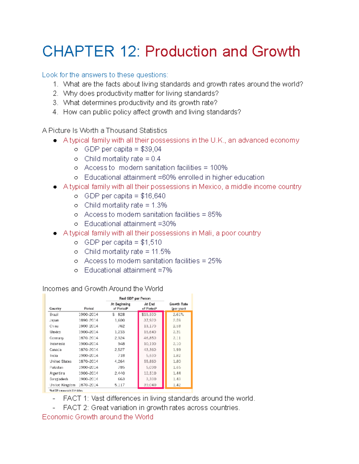 CH 12 - Production and Growth - CHAPTER 12: Production and Growth Look ...