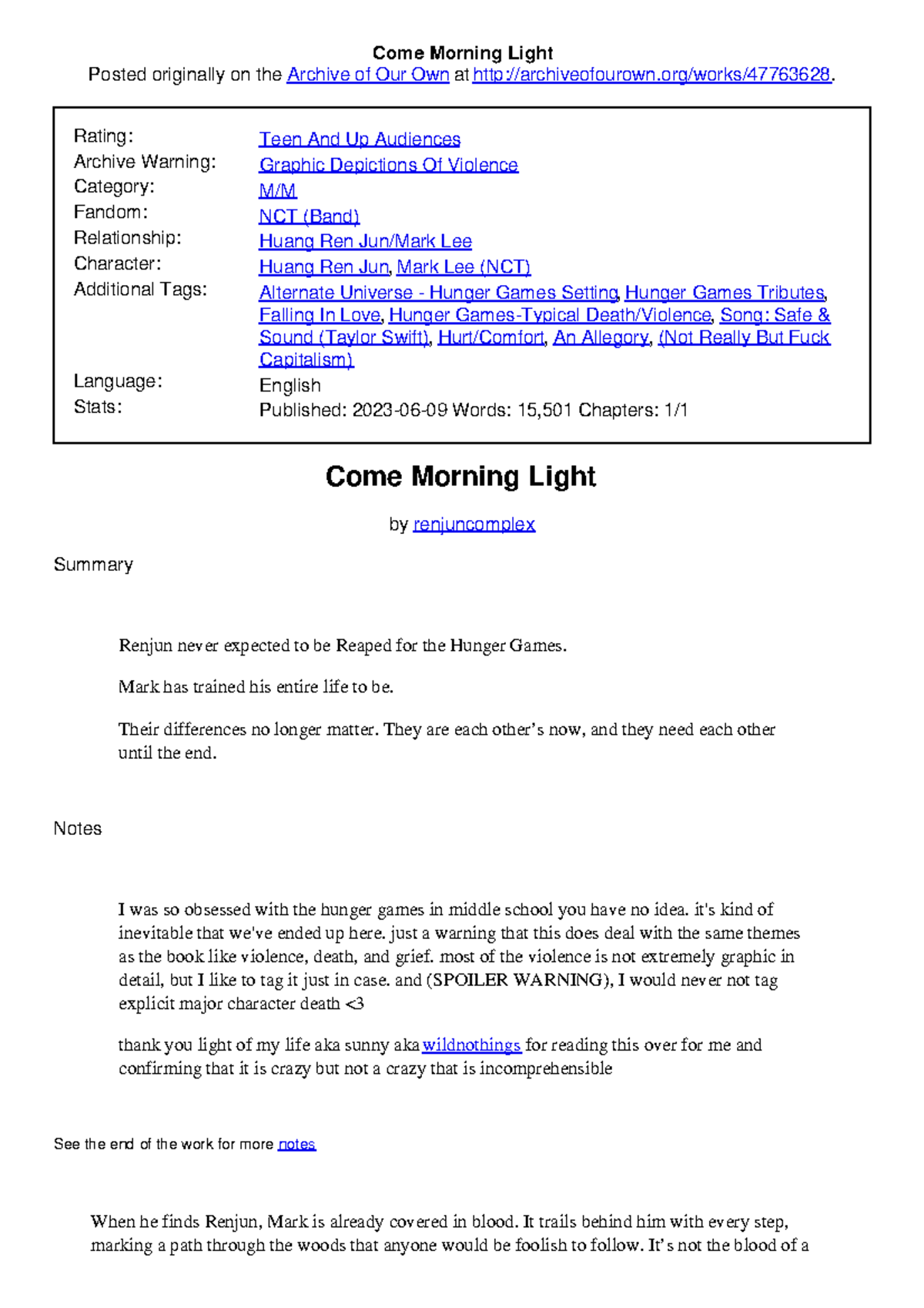 Come Morning Light - Story - Come Morning Light Posted originally on ...