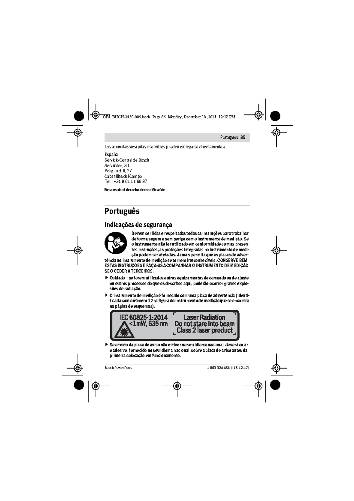 Manual trena laser bosch glm 50c - Português | 85 Bosch Power Tools 1 ...