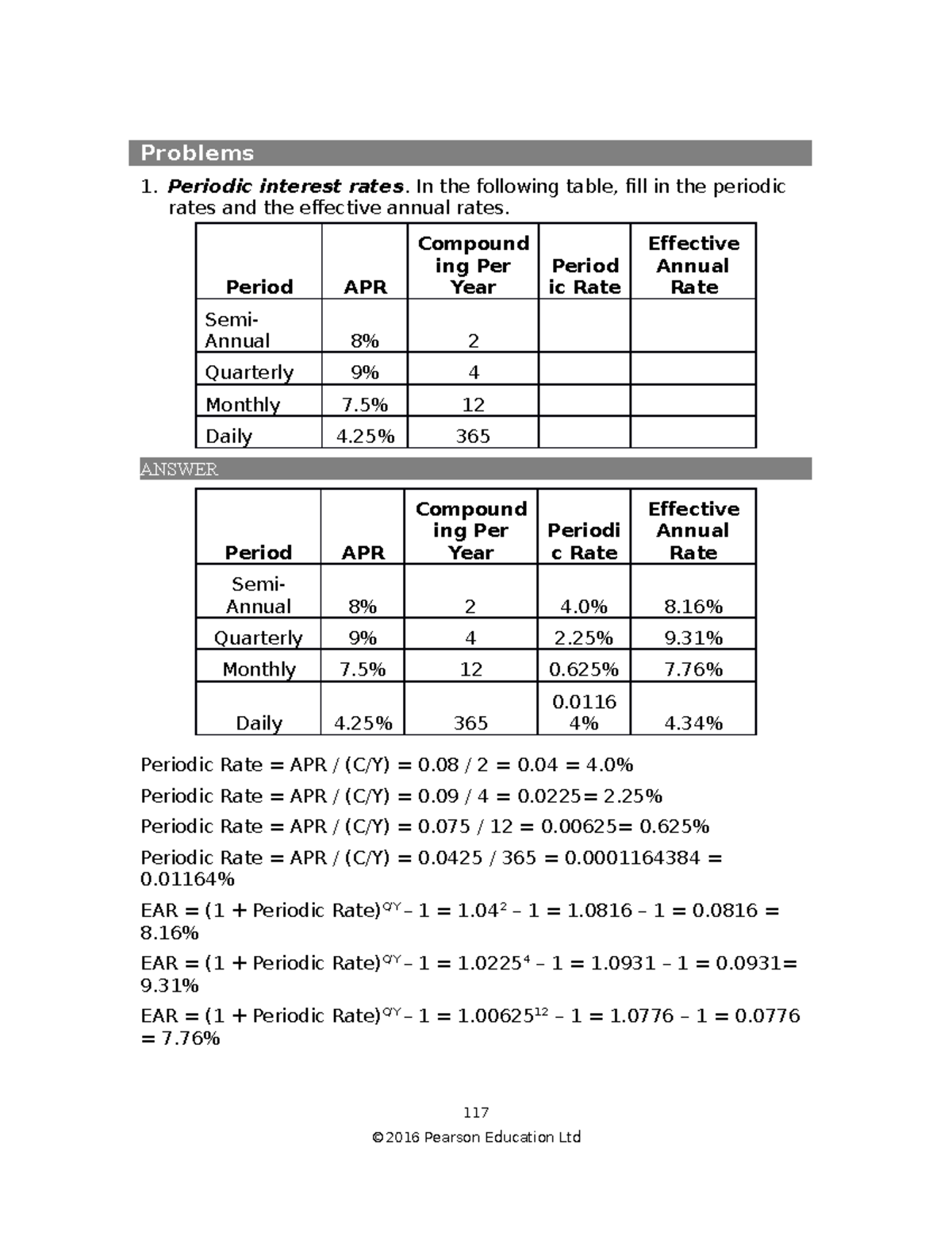 Brooks 3e IM 05 - Problems 1. Periodic interest rates. In the following ...