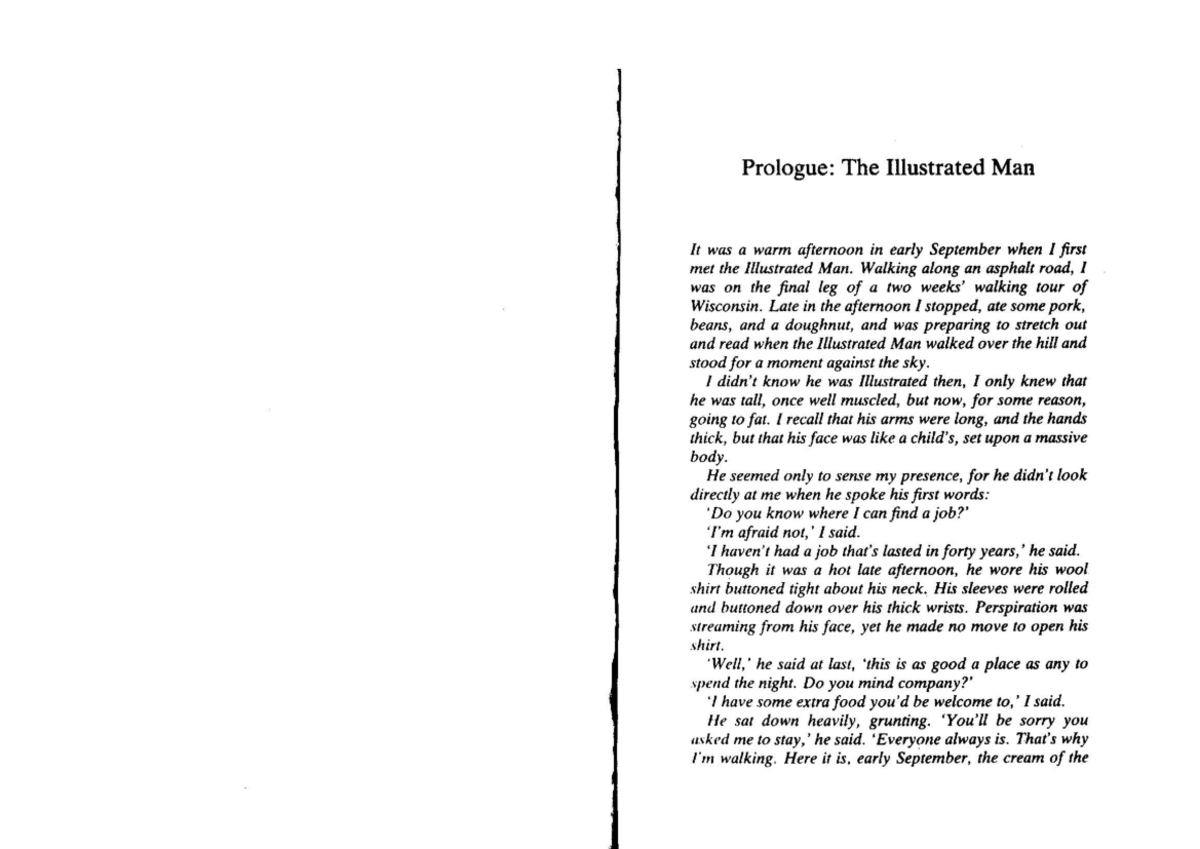 Prolgue to The Illustrated Man - ENG1000 - Studocu