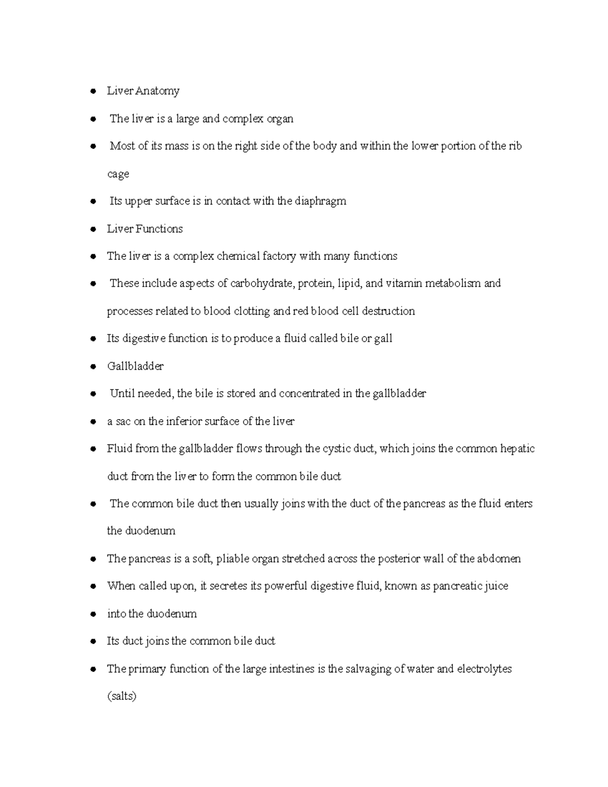 Liver anatomy - study notes - Liver Anatomy The liver is a large and ...