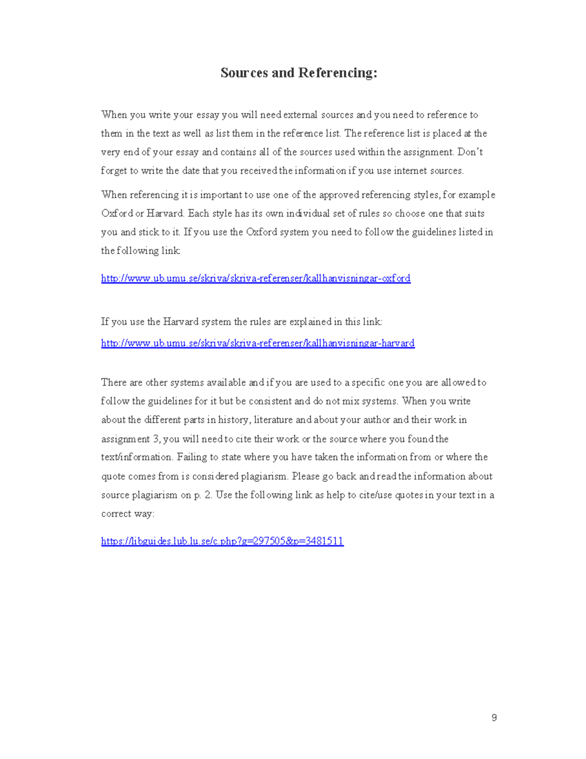 Study Guide p. 9 - Sources and Referencing - 9 Sources and Referencing ...